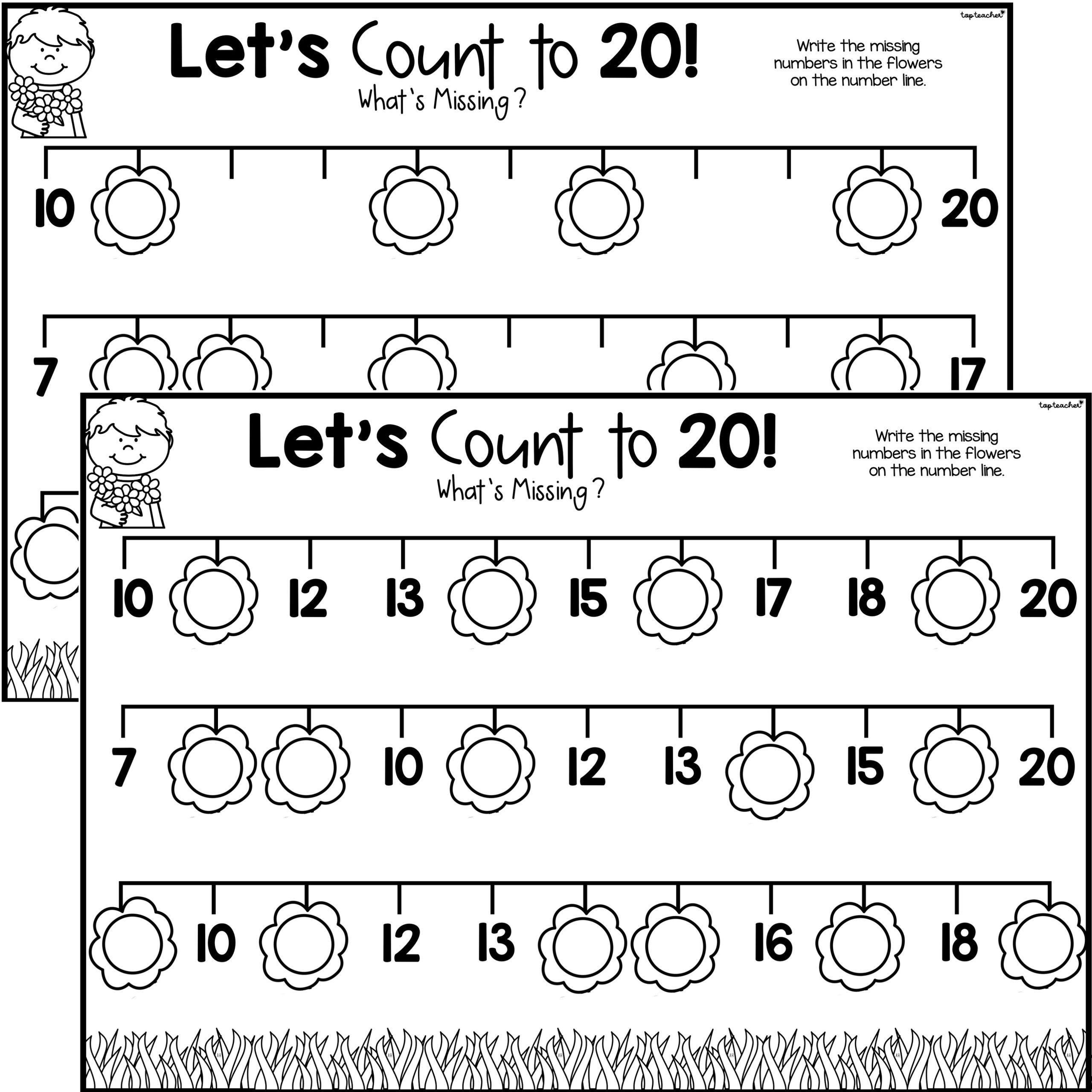 Number Line To 20 Missing Numbers Worksheets Top Teacher