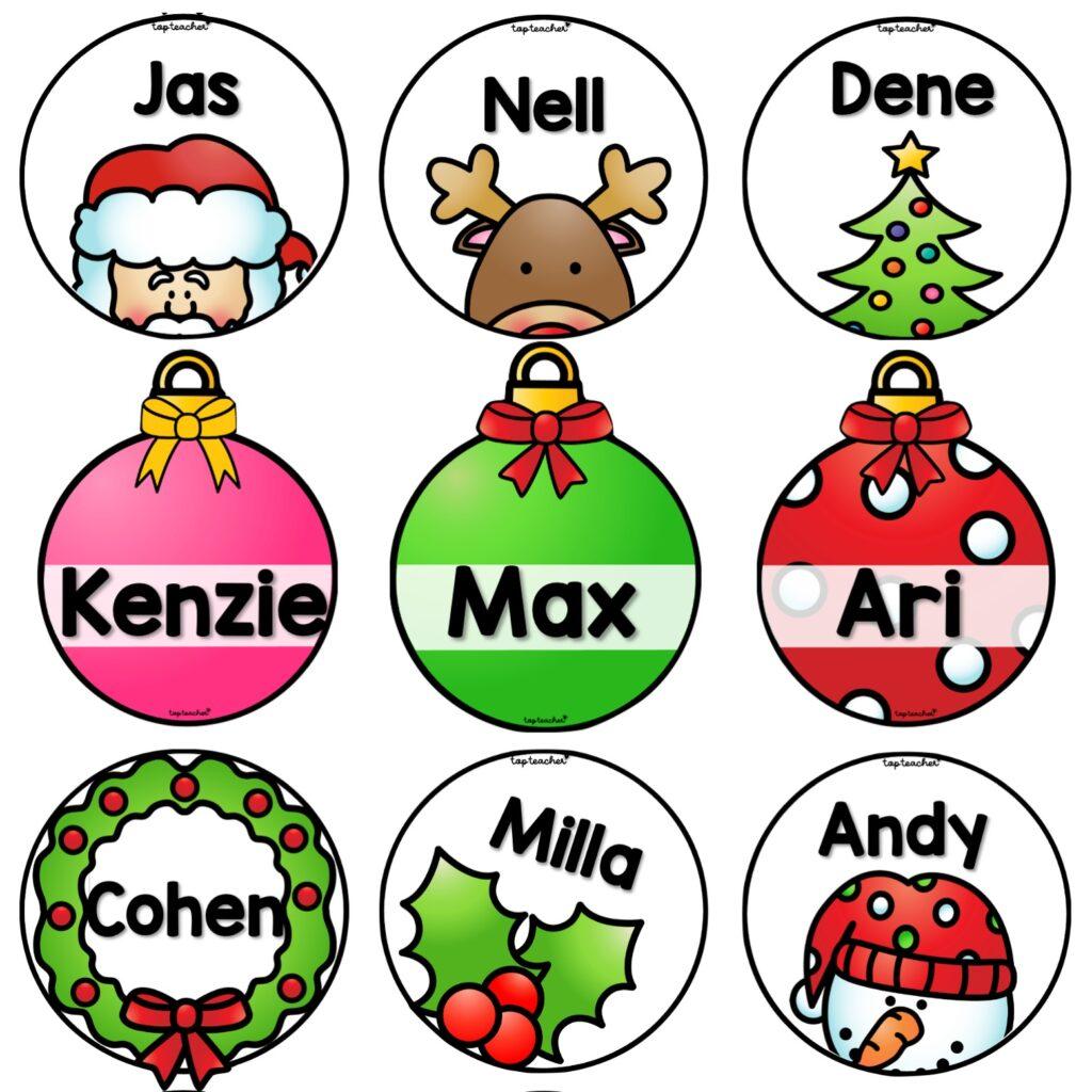 Christmas Name Dots Top Teacher