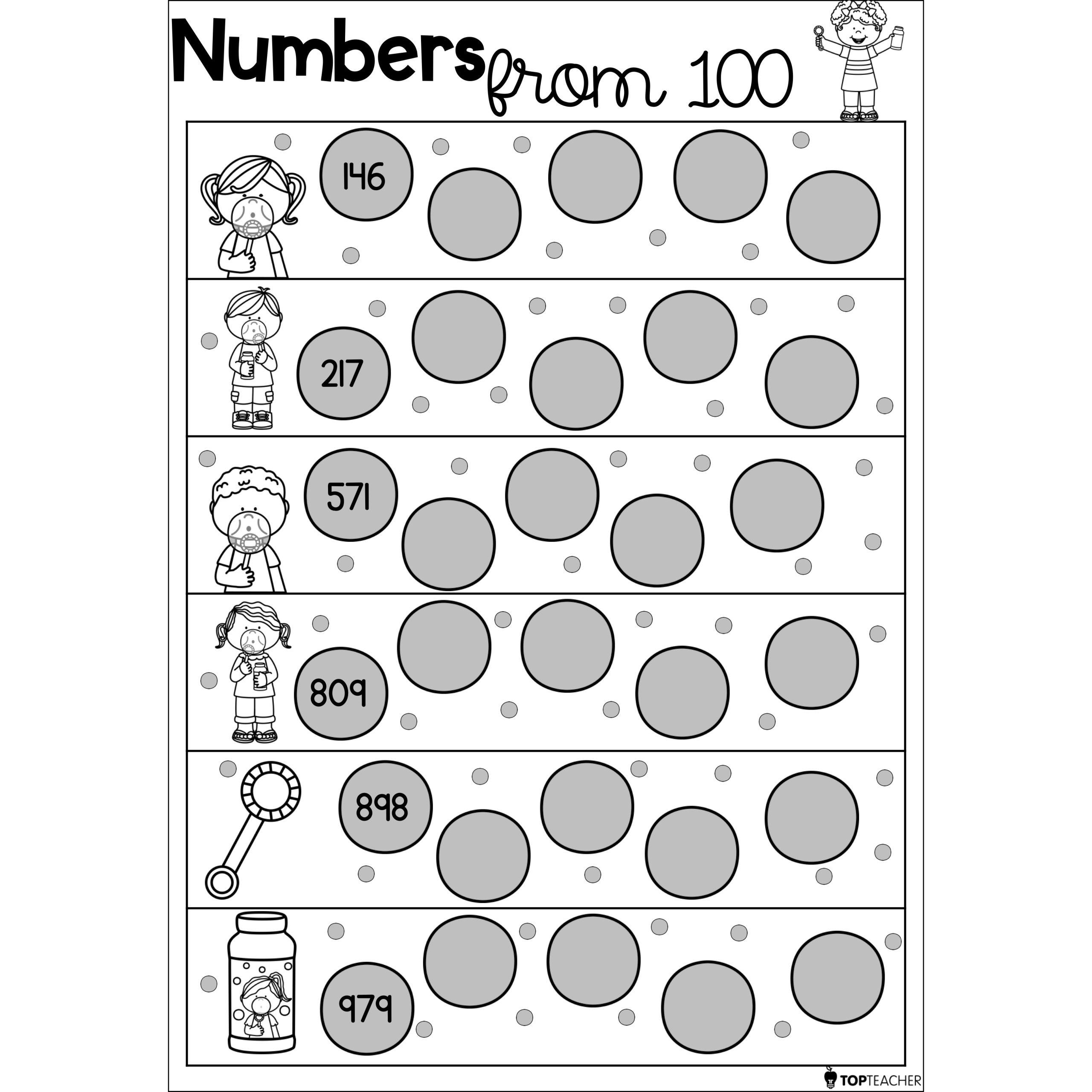 Numbers From 100 Worksheet Top Teacher