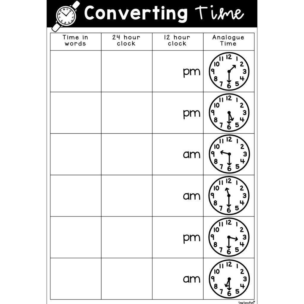 Converting Time Worksheet – Top Teacher Converting Time Worksheet – Top Teacher
