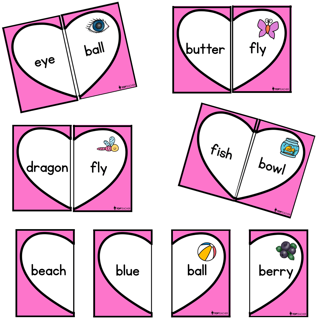 Compound Word Conversation Hearts Top Teacher compound-word-conversation-hearts-top-teacher